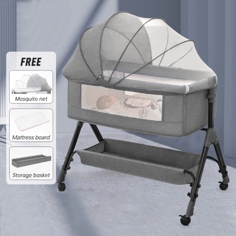 3in1 Baby Cribs Rocking Cot Co-sleeper Bedside w Diaper Changer ...