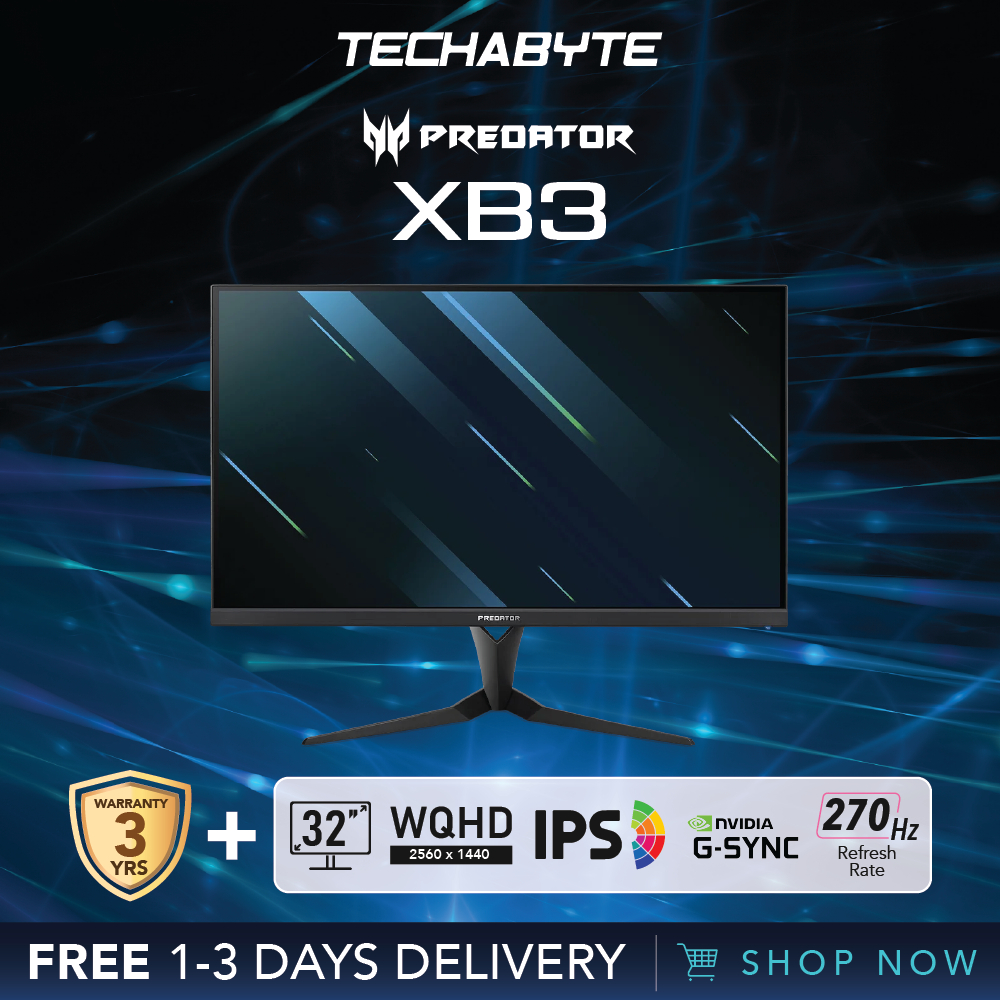 Acer Predator XB3 | 31.5" WQHD | 270Hz |1ms | G-Sync Gaming Monitor ...