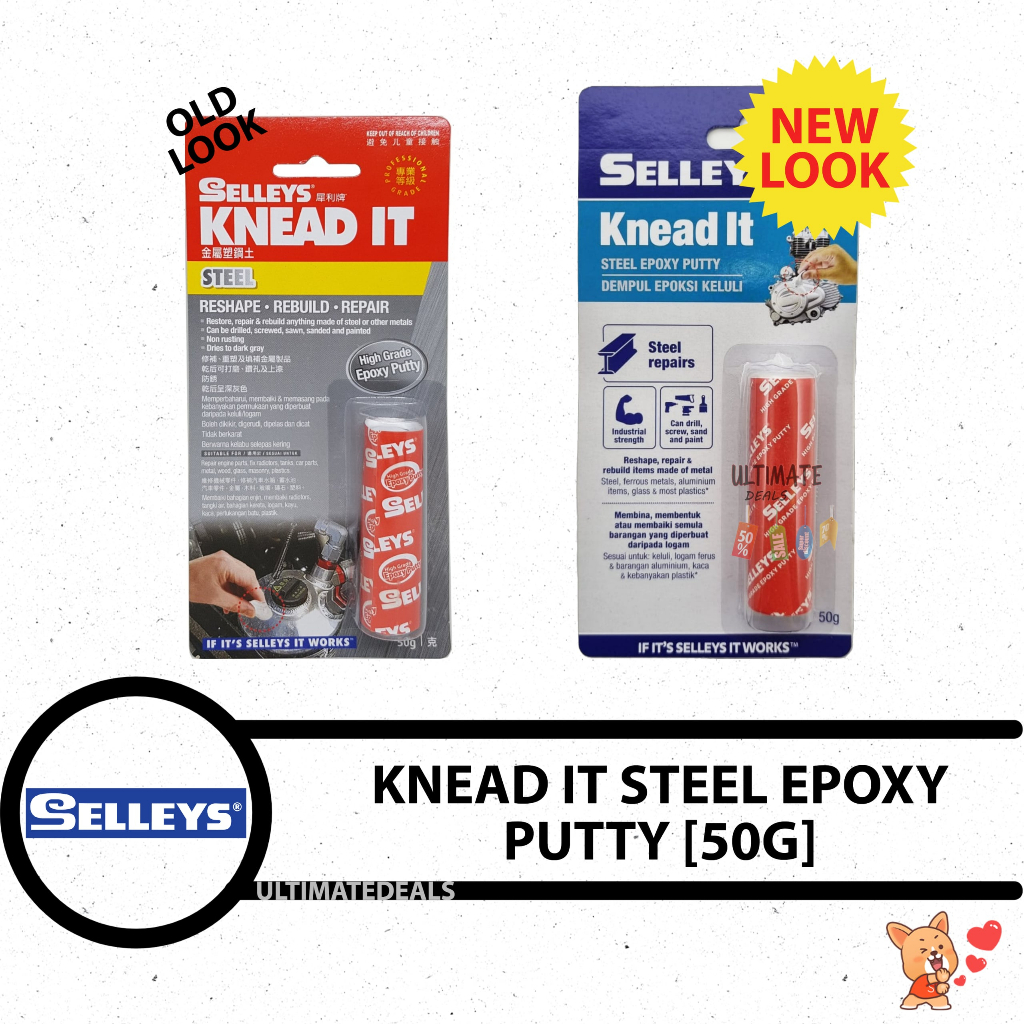 SELLEYS® Knead It Steel High Grade Epoxy Putty 50g | Shopee Singapore