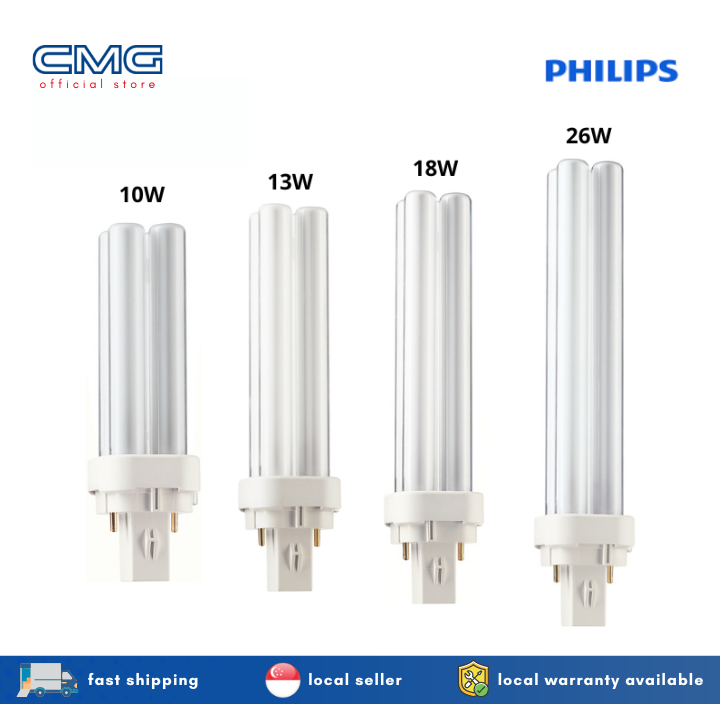 Philips Master PLC / PL-C 2Pin 10w/13w/18w/26w (Cool Daylight 65K/Cool White 40K/Warm White 30K ...