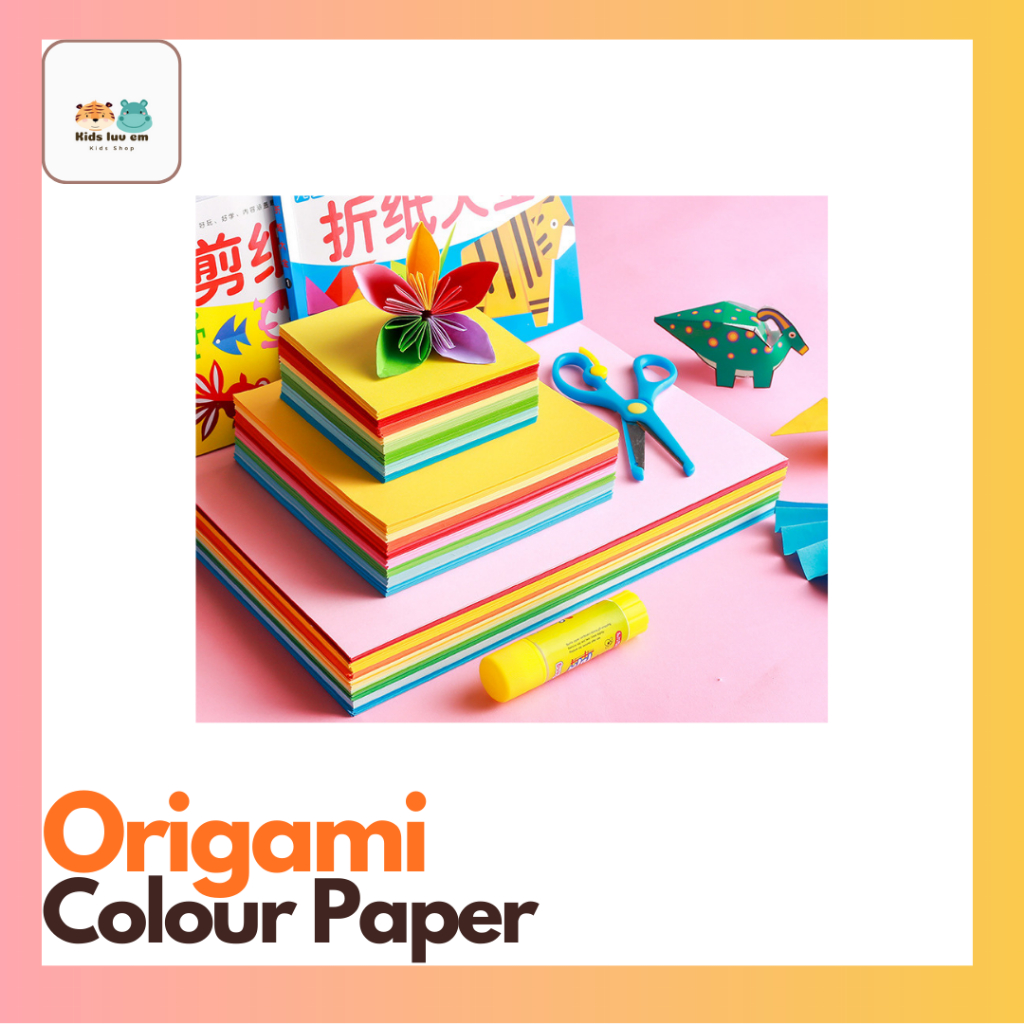 [SG SELLER][👦Kids Love em👧] Origami Colourful Papers 100 pieces per ...