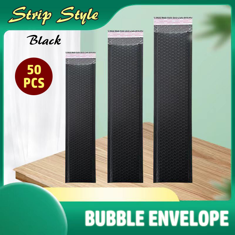 【Poly Bubble Envelope】【Strip Style Black】Plastic Polymailers Bubble ...