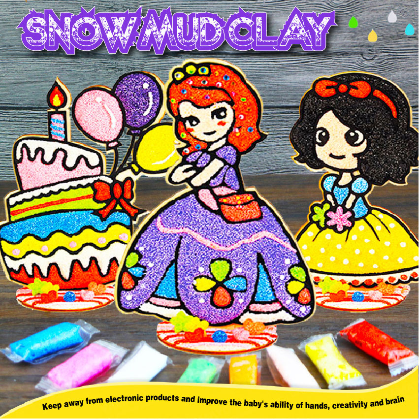 8 Colors Snow Clay ON Board Art Toy Clay || Arts Craft Children DIY Mud ...