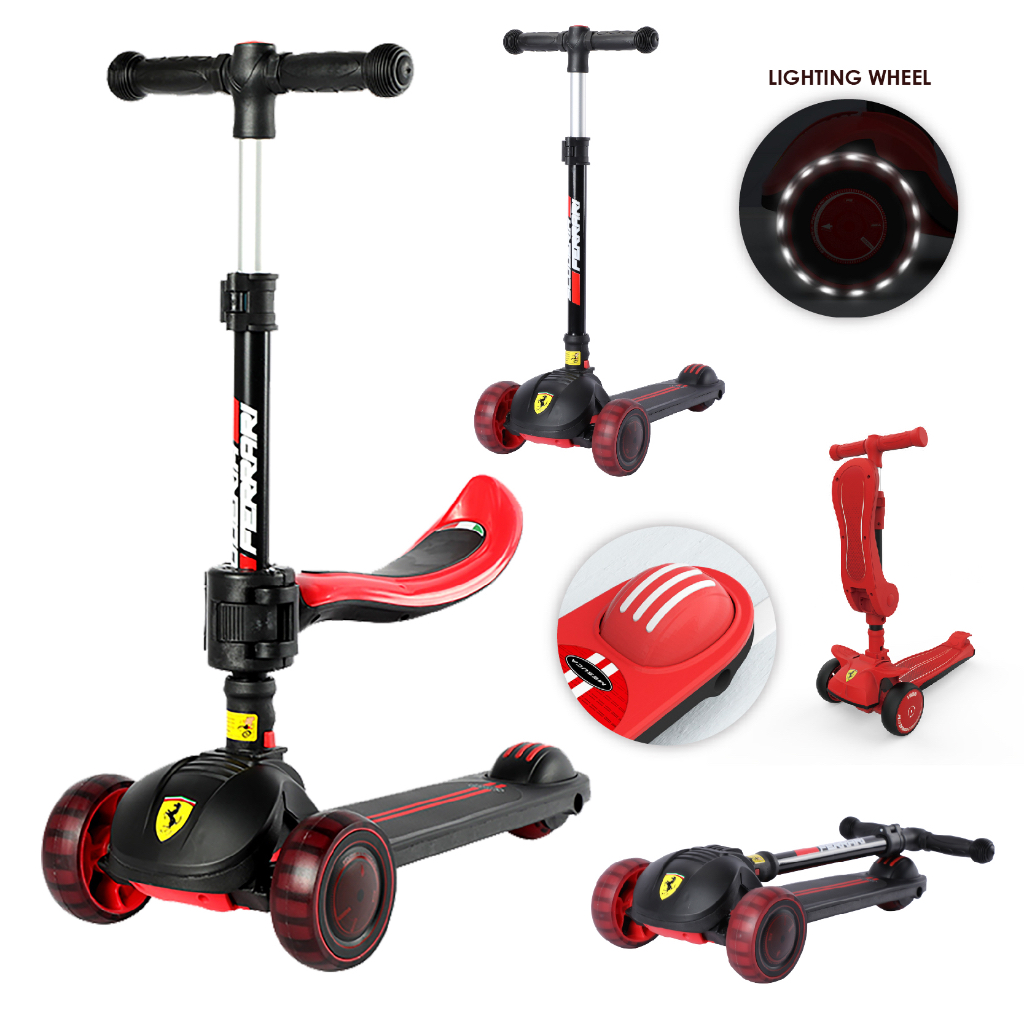 [SG WARRANTY] Ferrari Multi 2 In 1 Scooter (Black) | Shopee Singapore