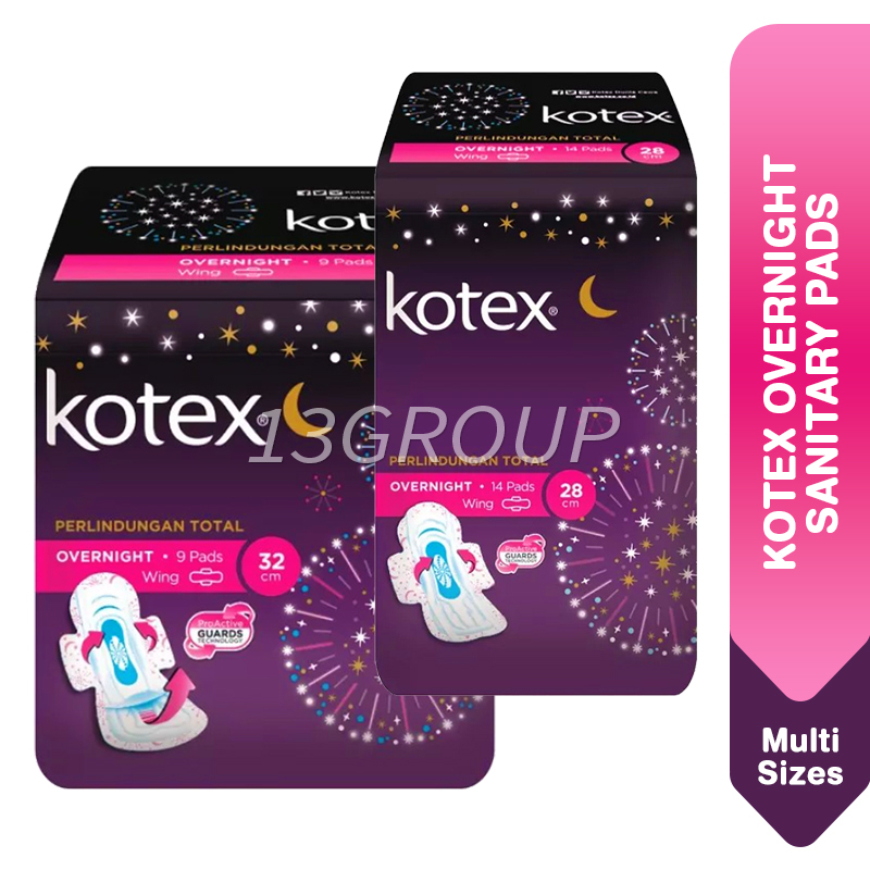 Kotex Overnight Protection Sanitary Pads, Assorted | Shopee Singapore