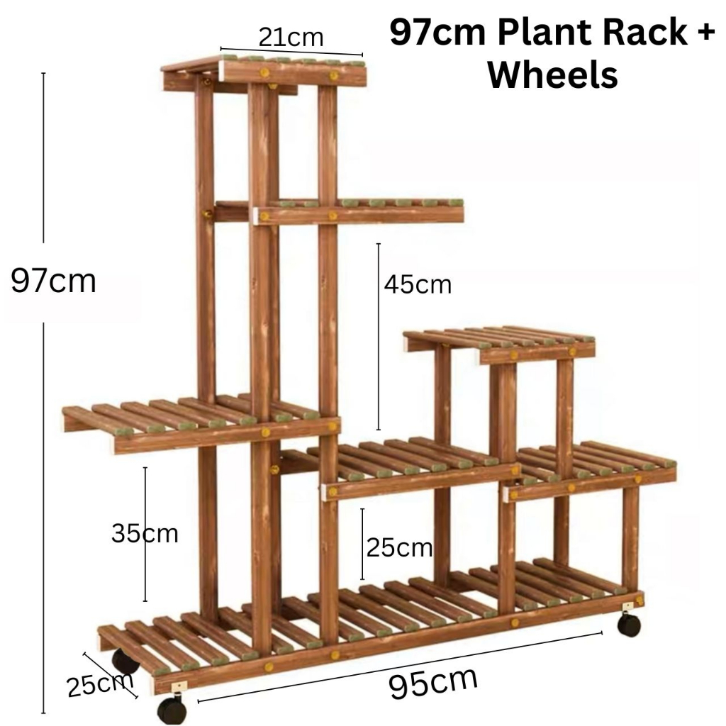[SG STOCK] Bamboo Plant Rack / Wooden Plant Rack / Flower Stand / Multi ...
