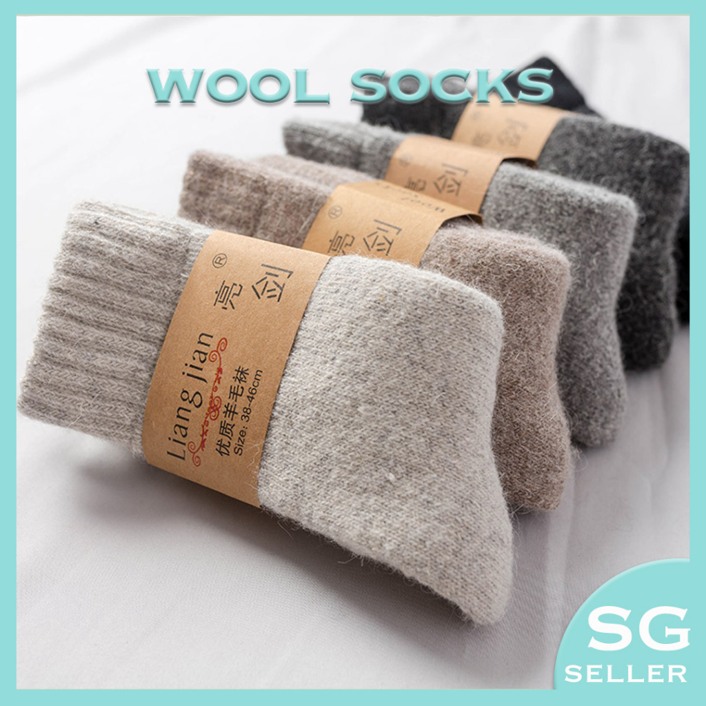 [SG Stock] Wool Socks/Wool≥30% Extra Thick/Warm -15 ℃ Men/Women Winter ...