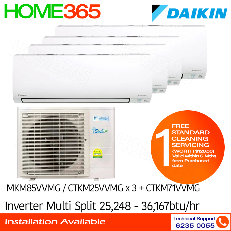 Daikin Inverter Multi-Split AirCon MKM85VVMG/CTKM25VVMG x 3 ...