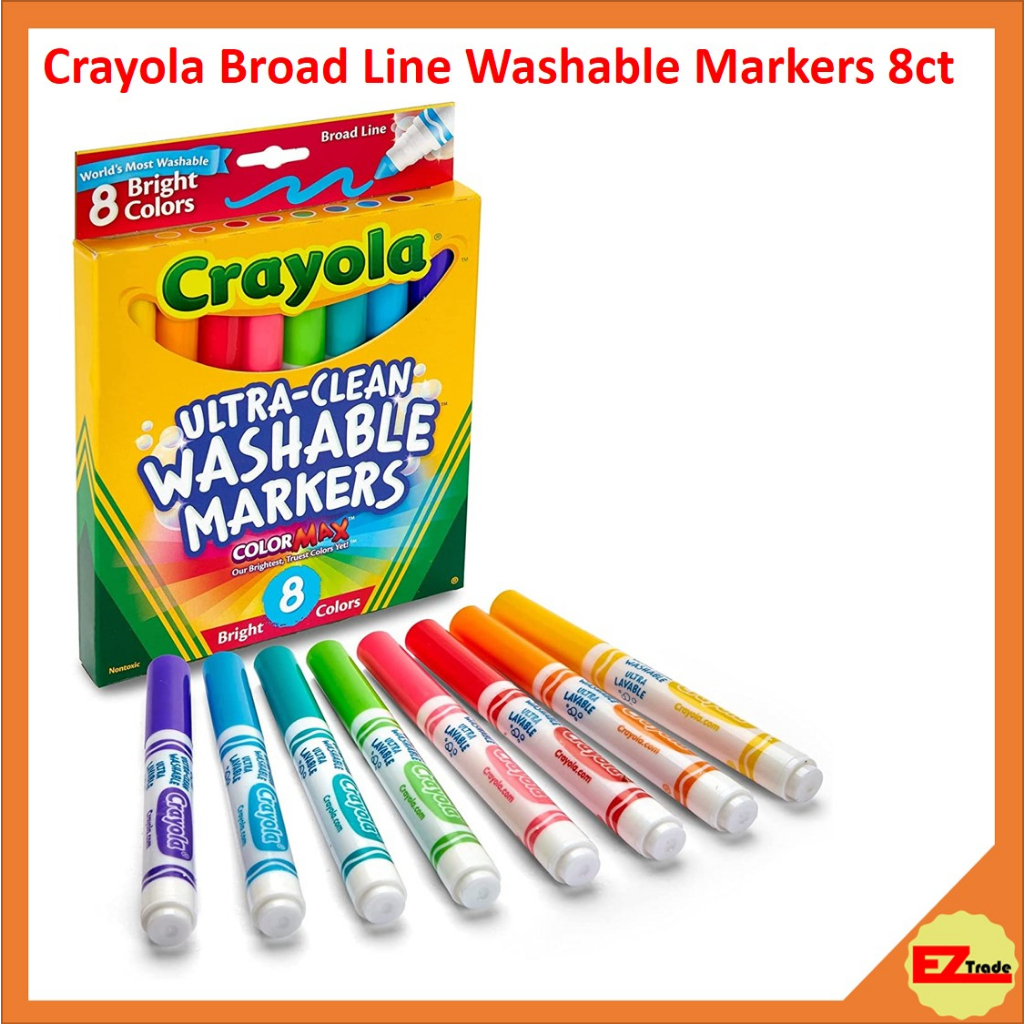 Crayola Broad Line Ultra-Clean Washable Markers 8ct - 587819 | Shopee ...