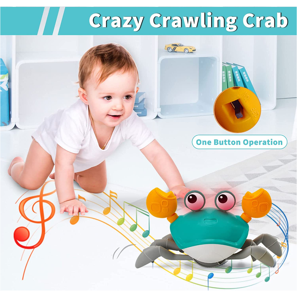 【SG Stock】Crawling Crab Baby Toy - Sensor-based Obstacle Avoidance with ...