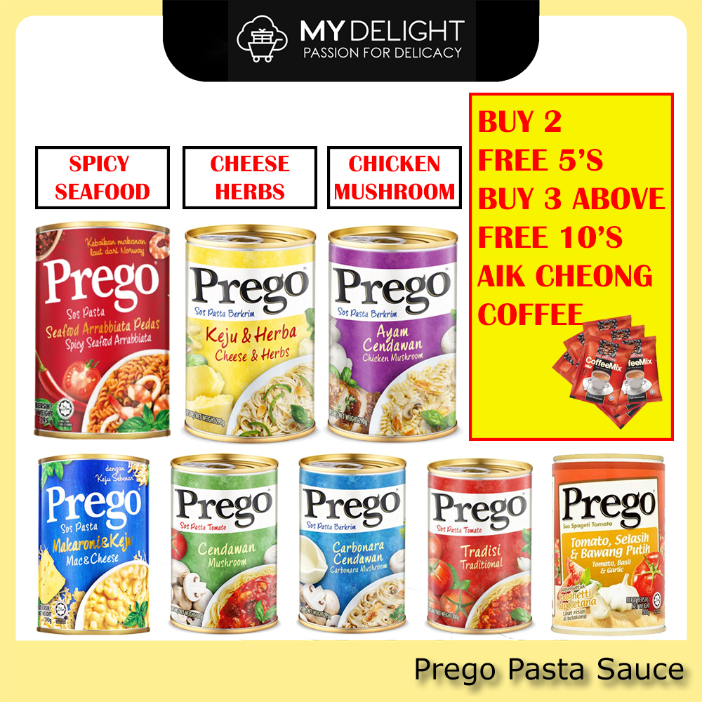 Prego Quick Cook Pasta Carbonara Mac & Cheese Herbs Traditional Tomato ...