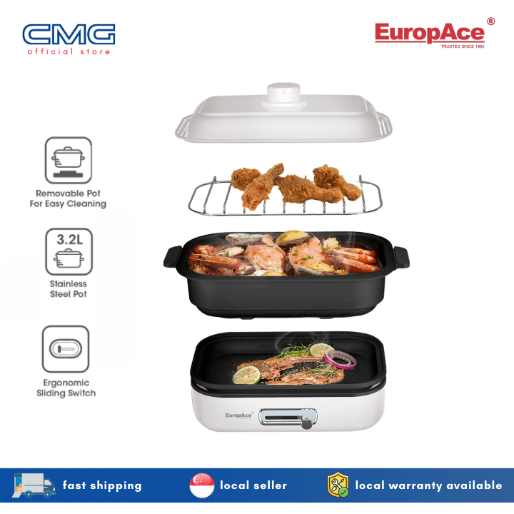 Europace Multi Functional 3.2L Hot Pot with Grill / Hotplate and ...