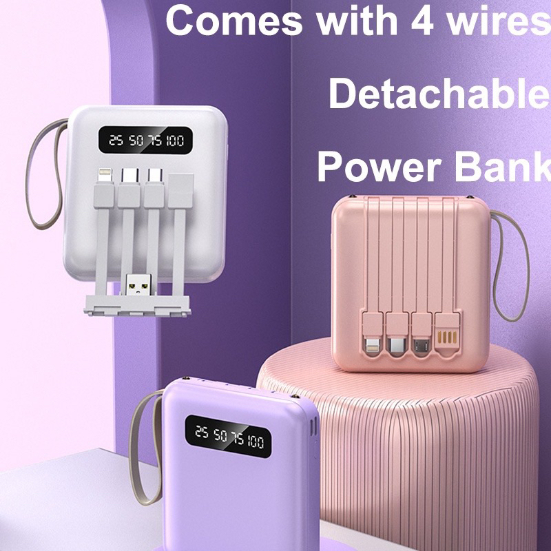 10000mah Digital Display Power Bank Comes With 4 Wires Large Capacity ...
