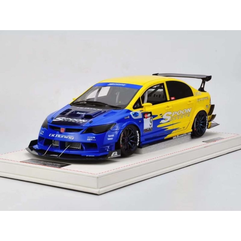 One Model 1/18 Honda Civic FD2 Spoon Racing Centre-Drive Version Yellow ...