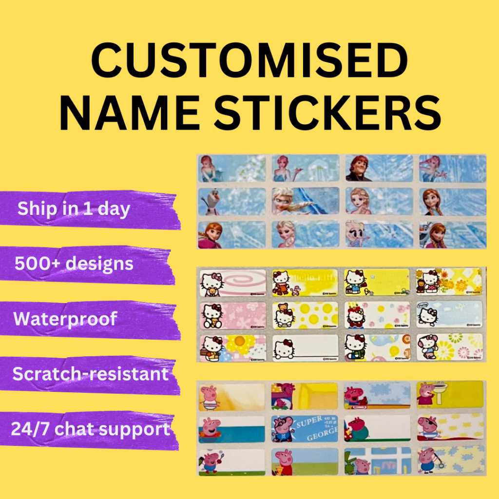 200pc Personalised Name Stickers Label Children Teachers Day Christmas ...