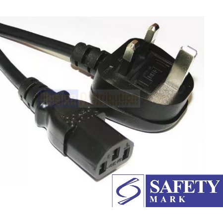 BUY 1 GET 1 FREE Power Cable 1.8m UK 3pin Plug TV Monitors PC Adapters ...