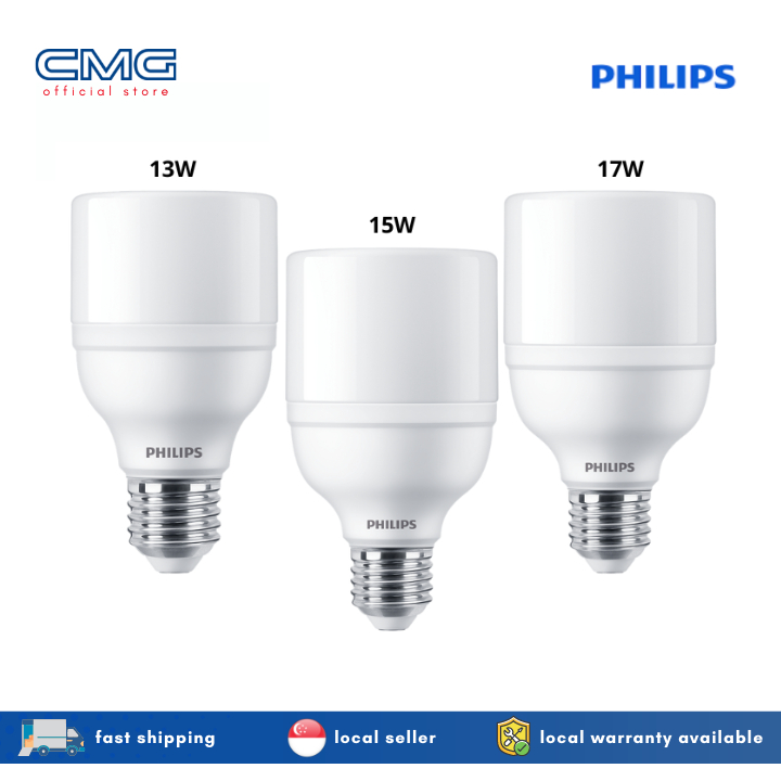 Philips LEDBright Bulb E27 13W/15W/17W | Day Light 6500K / Warm White 3000K | Shopee Singapore