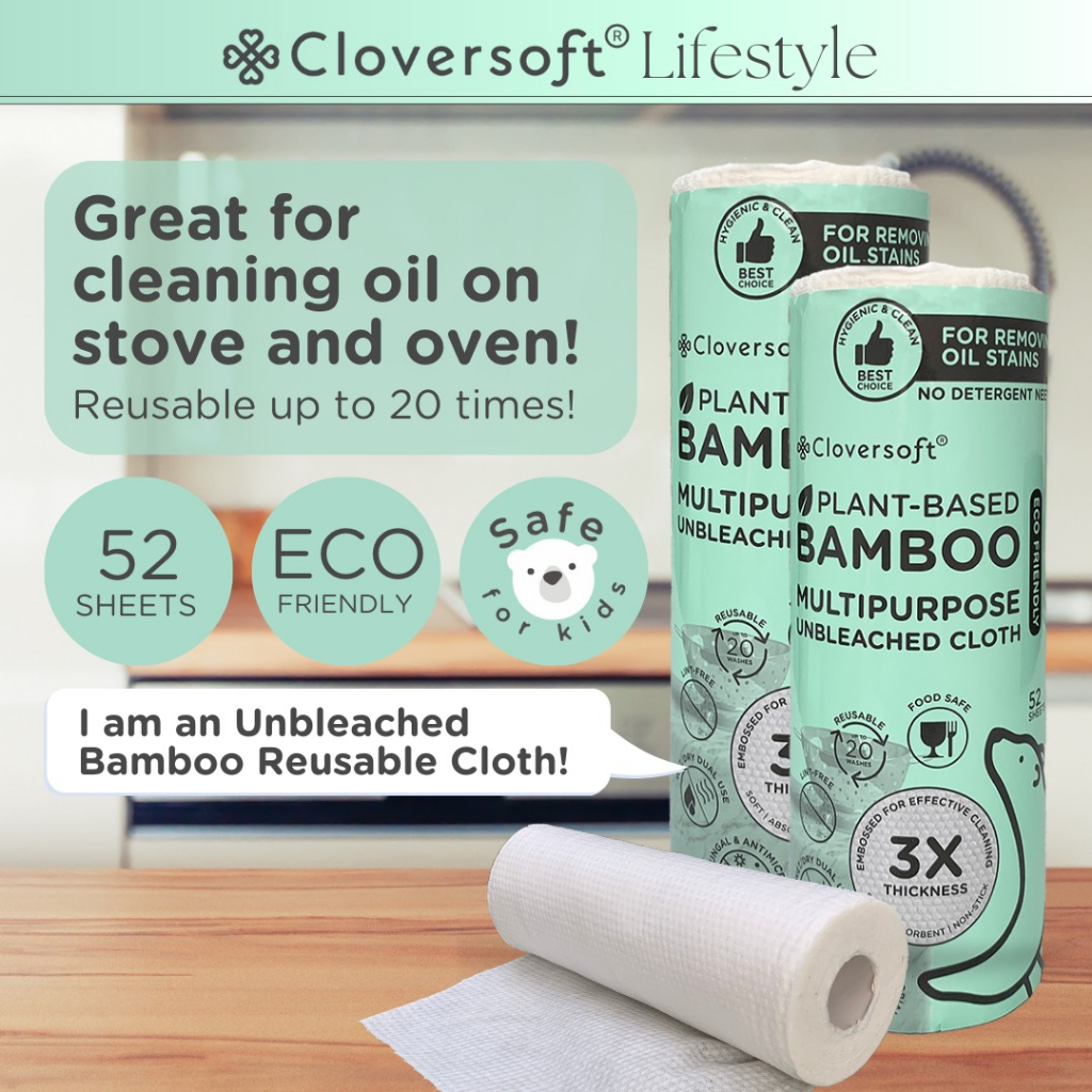 [Cloversoft Official] Unbleached Bamboo Multi-Purpose Reusable Cloth ...