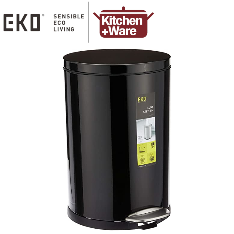 EKO Luna Stainless Steel Step Bin With Soft Closing Lid 12L / 20L ...