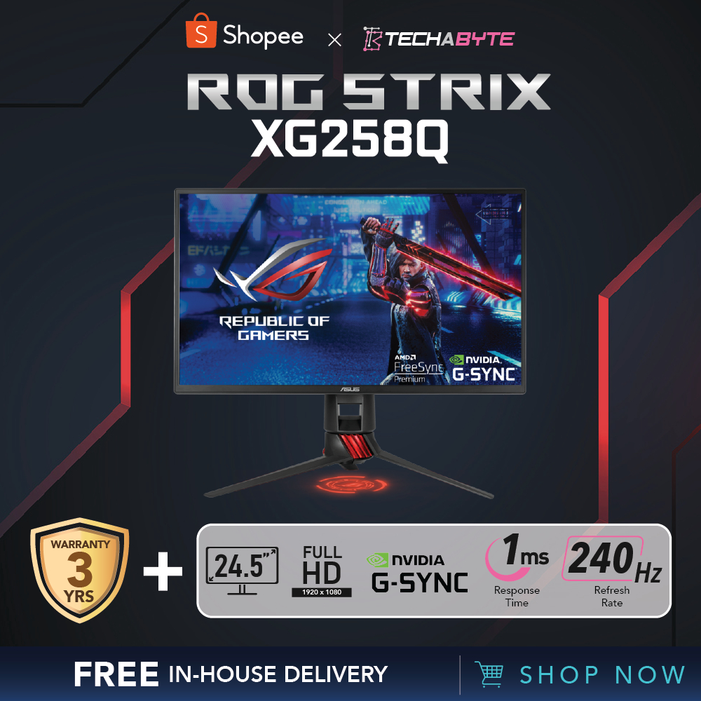 ASUS ROG STRIX XG258Q | 25" FHD | TN | 240Hz | 1ms | FreeSync Premium ...