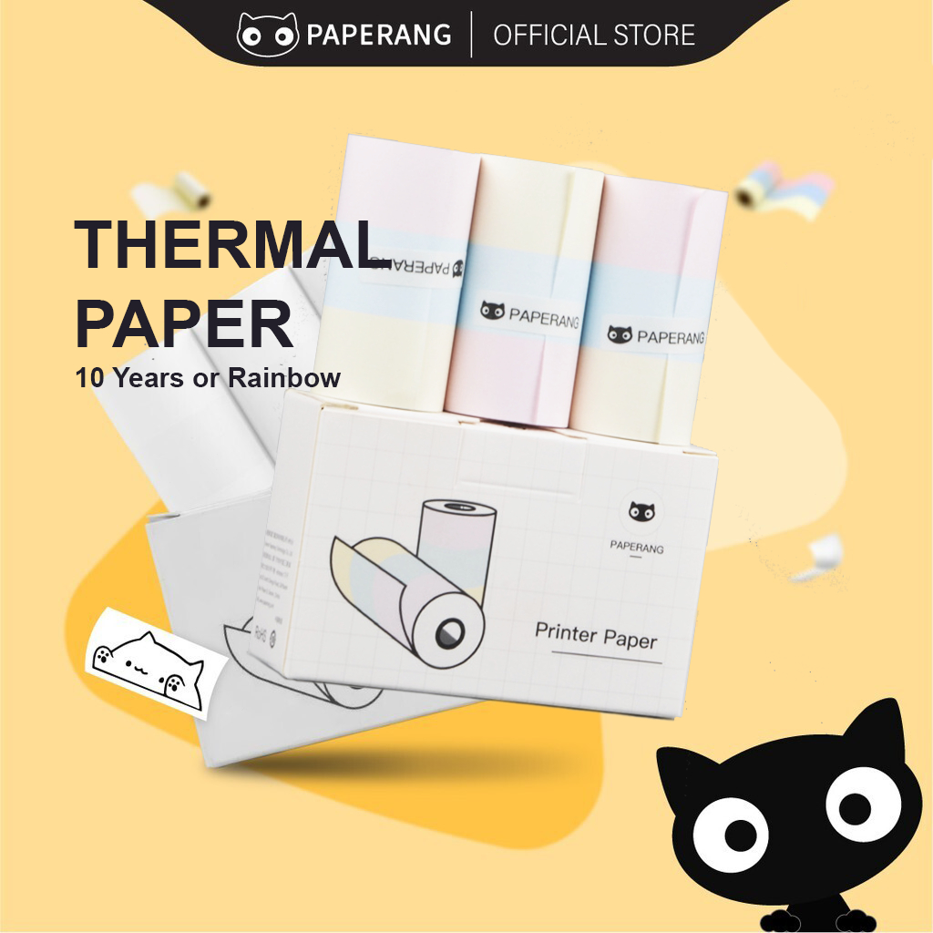 Paperang Official Thermal Paper - 10 Years Paper or Rainbow 58mm width ...