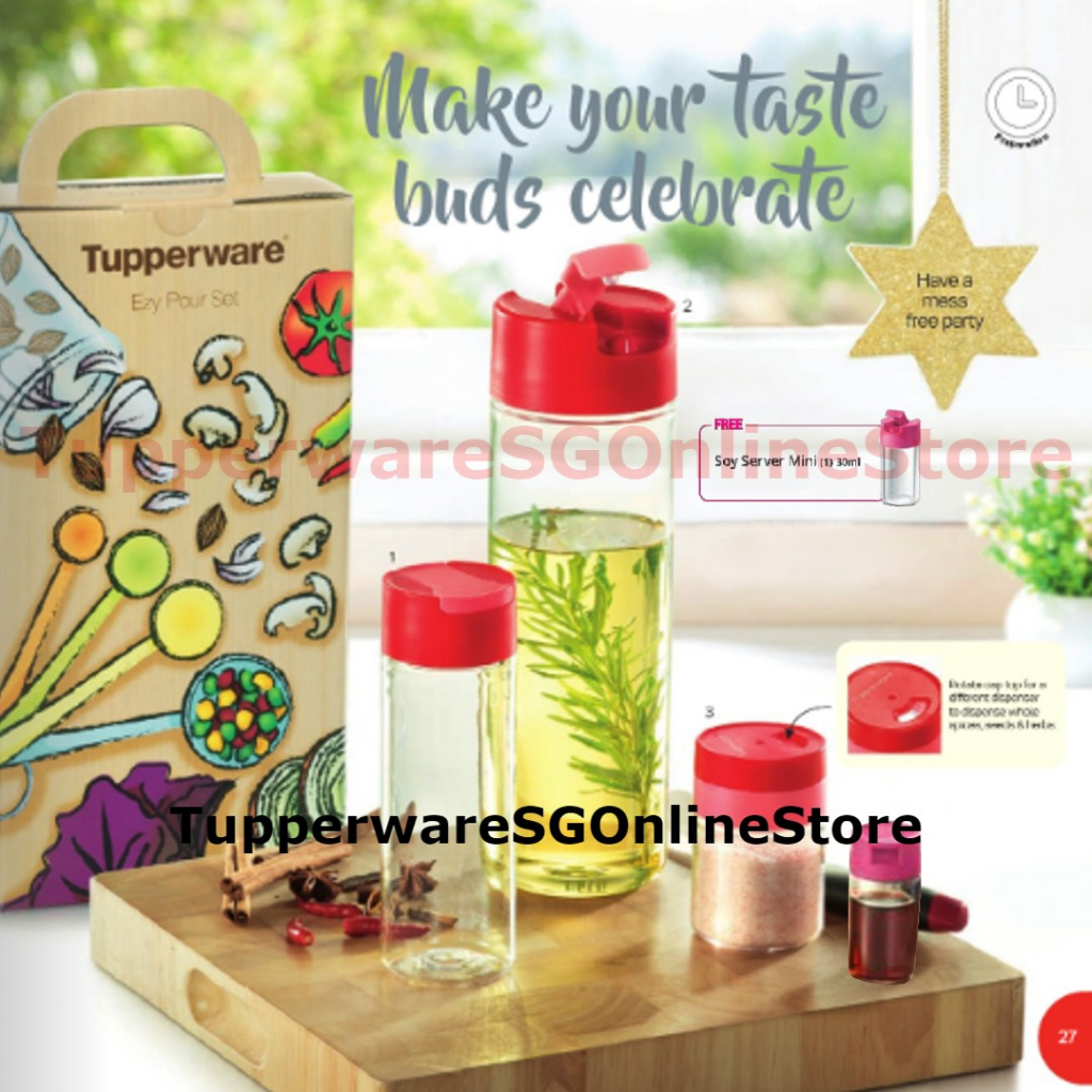 Tupperware 30ml, 130ml, 330ml and 1L Condiserve Ezy Pour Oil Pepper ...