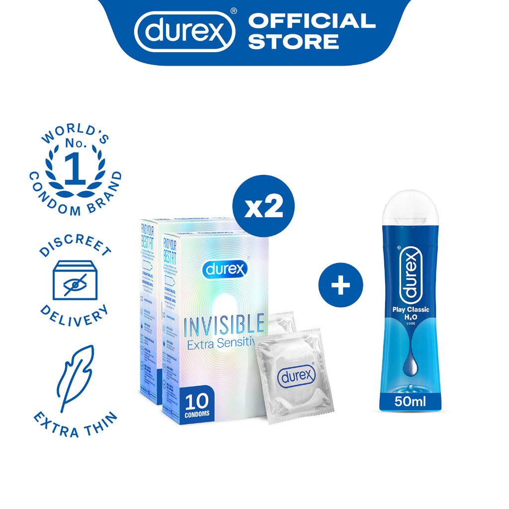 Durex Thin Bundle | Invisible Extra Sensitive Condoms (Skin Feel ...