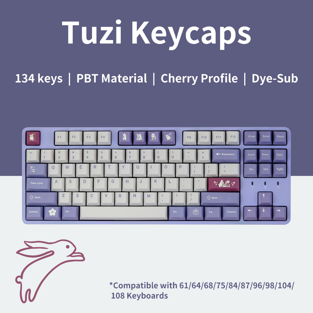 [sg Local Stock] Tuzi Keycaps Cherry Profile Pbt Dye Sub Royal Kludge Tecware Keychron