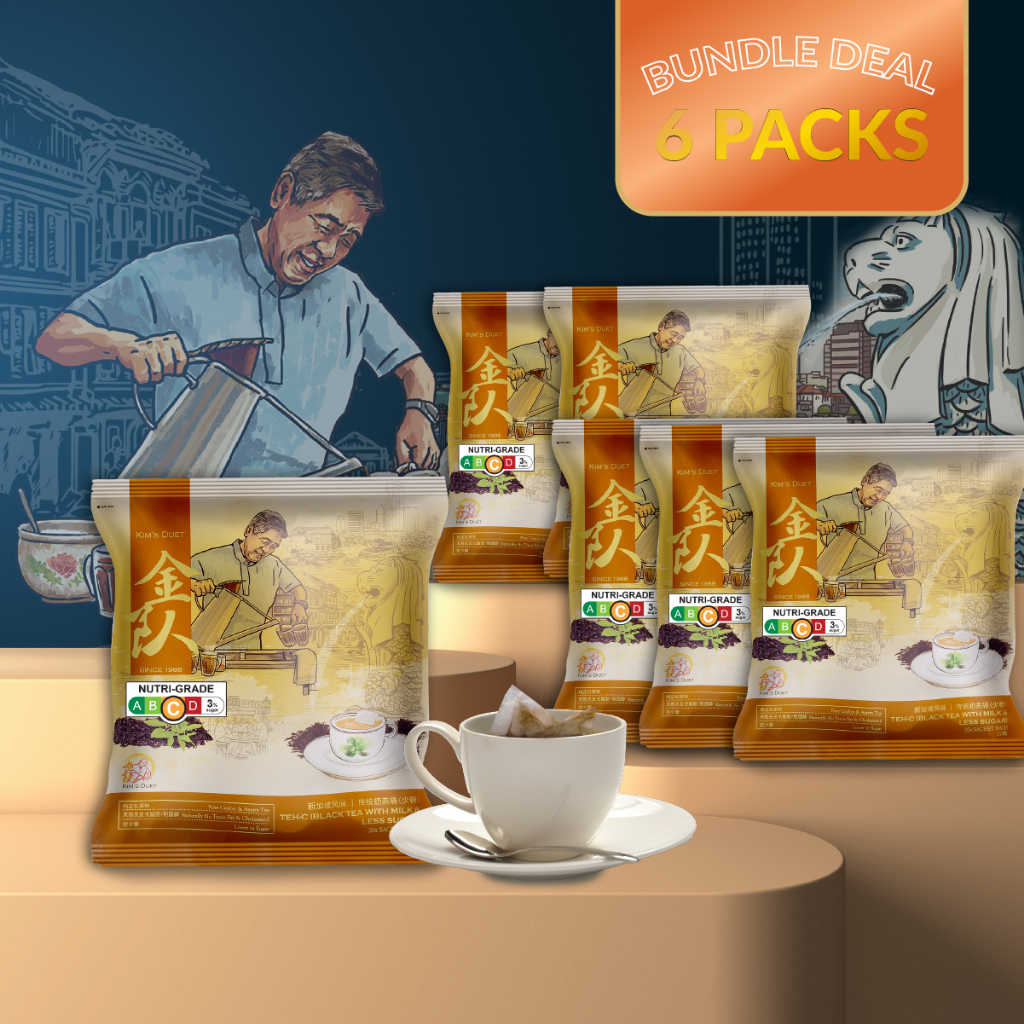 [Bundle of 6] KIM'S DUET Teh-C (Black Tea with Milk & Less Sugar ...
