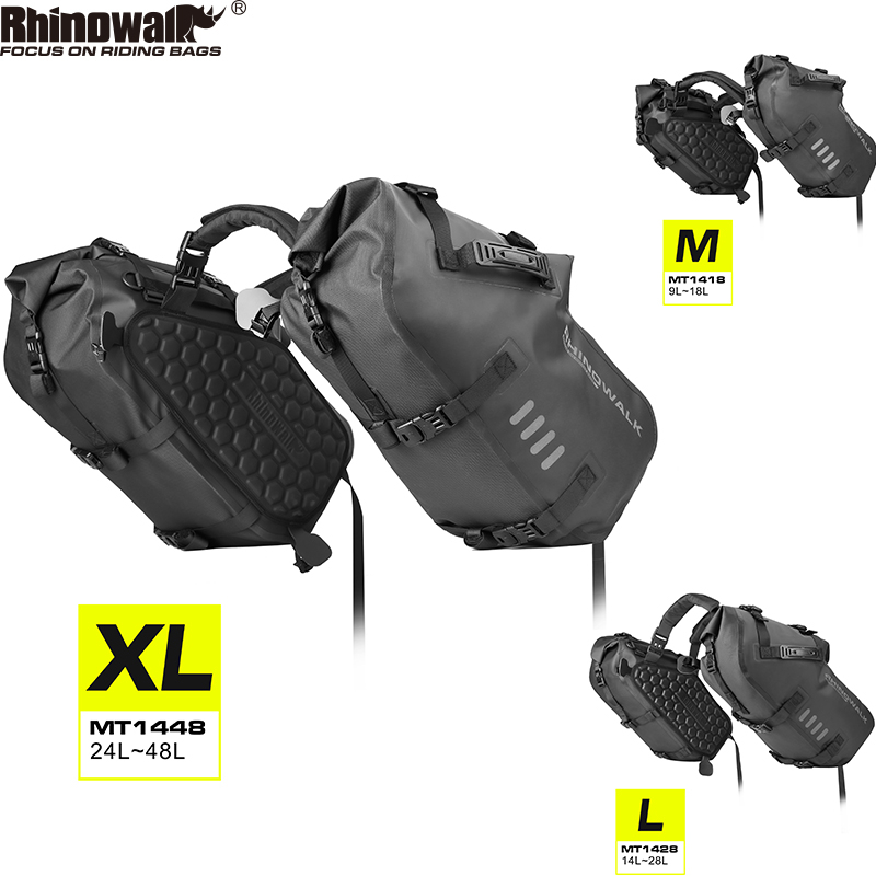 Rhinowalk M-XL Fully Waterproof Motorcycle Double Side Bag saddle bag ...