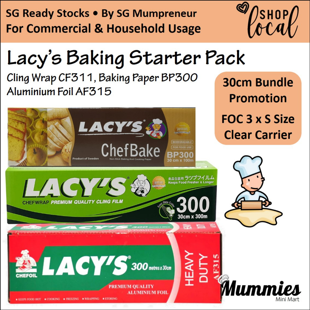 [SG Stocks] Lacy Baking Starter Pack | Cling Wrap Baking Paper ...