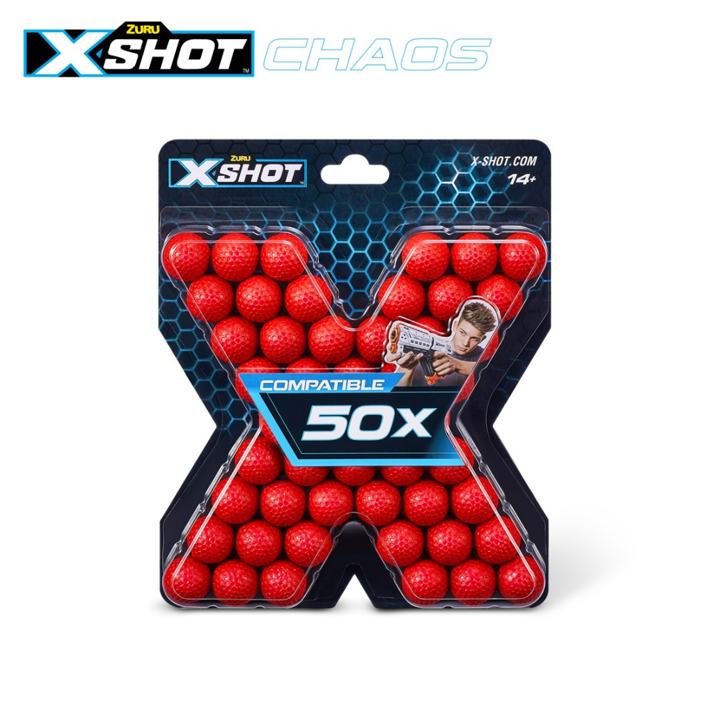 X-Shot Chaos Refill Pack (50 Rounds) by ZURU - Compatible with Major ...