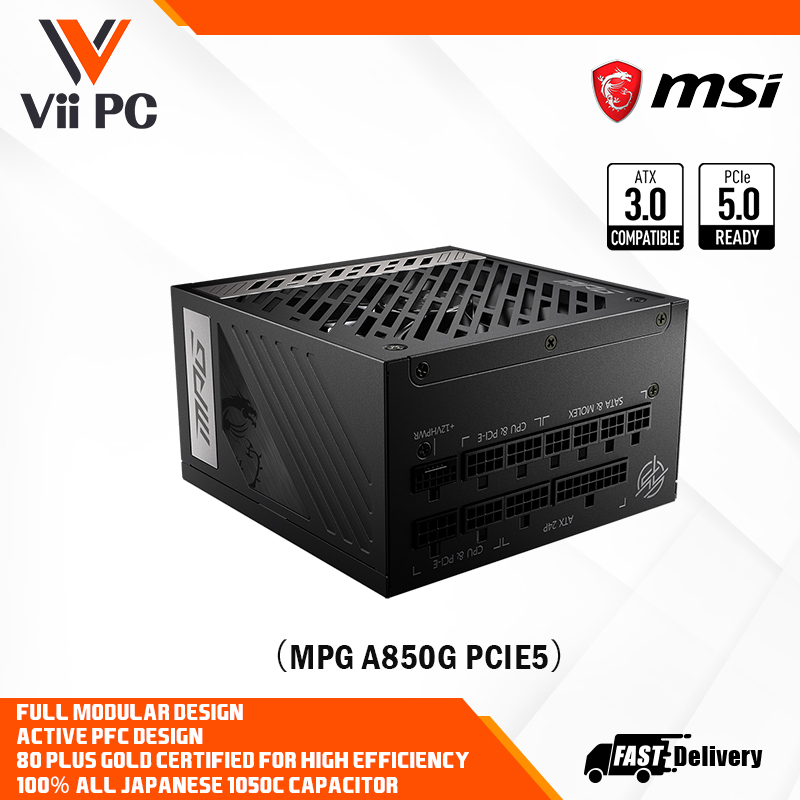MSI MPG A850G PCIE 5 PCIE5 850W Full modular design 80 PLUS Gold Flat ...