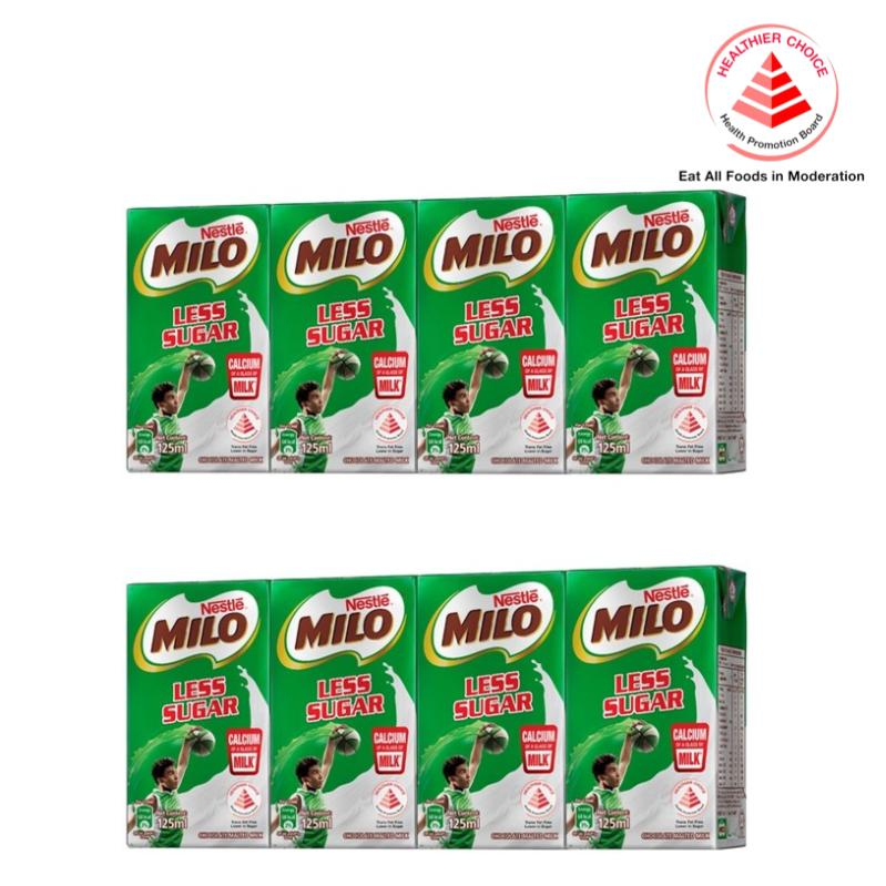 [Bundle of 2] Milo UHT Less Sugar Chocolate Malted Milk - 4x125ml ...