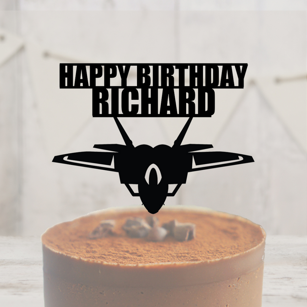 Fighter Pilot Aircraft Custom Made Cake Topper Name and Age Birthday ...