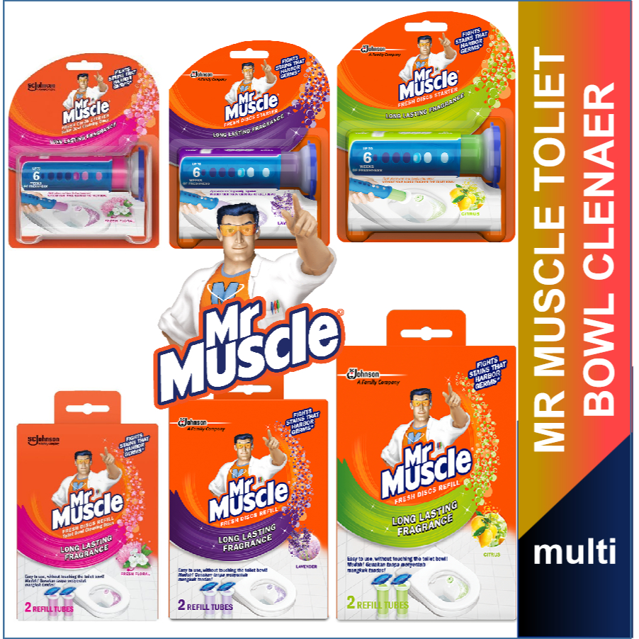 Mr Muscle Toilet Bowl Cleaner Fresh Disc Freshener / Refill, 6s ~ 12s ...