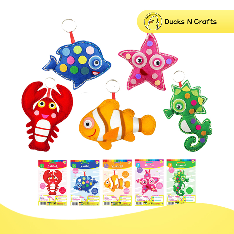 Felt Seaworld Sewing Plushie Keychain Kit (Kids Art & Craft) | Shopee ...