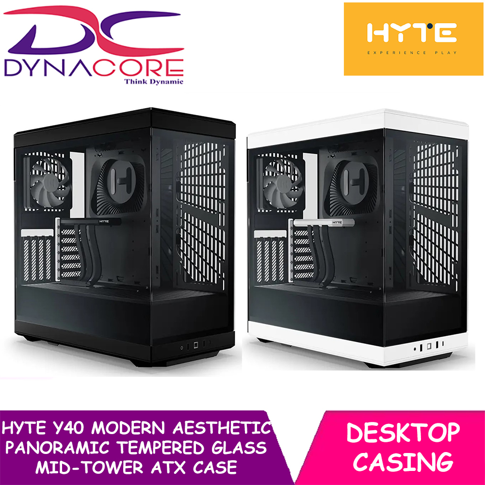 DYNACORE - HYTE Y40 Modern Aesthetic Panoramic TG Mid-Tower ATX Gaming ...