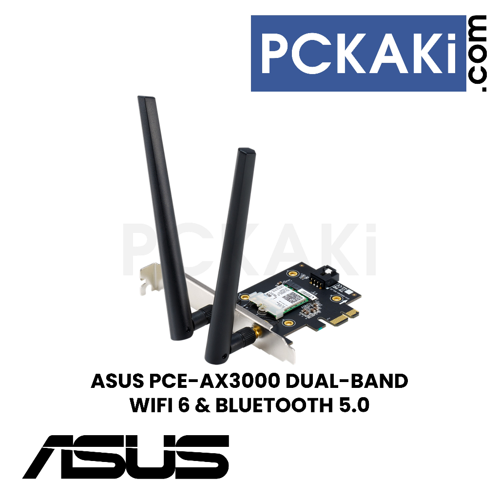 [RETAIL PACK] ASUS PCE-AX3000 DUAL BAND PCI-E WIFI 6 (802.11AX) 160MHZ ...