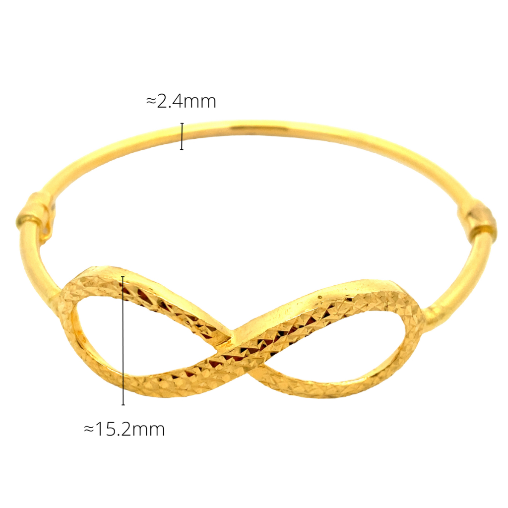 Top Cash Jewellery 916 Gold Infinity Bangle | Shopee Singapore