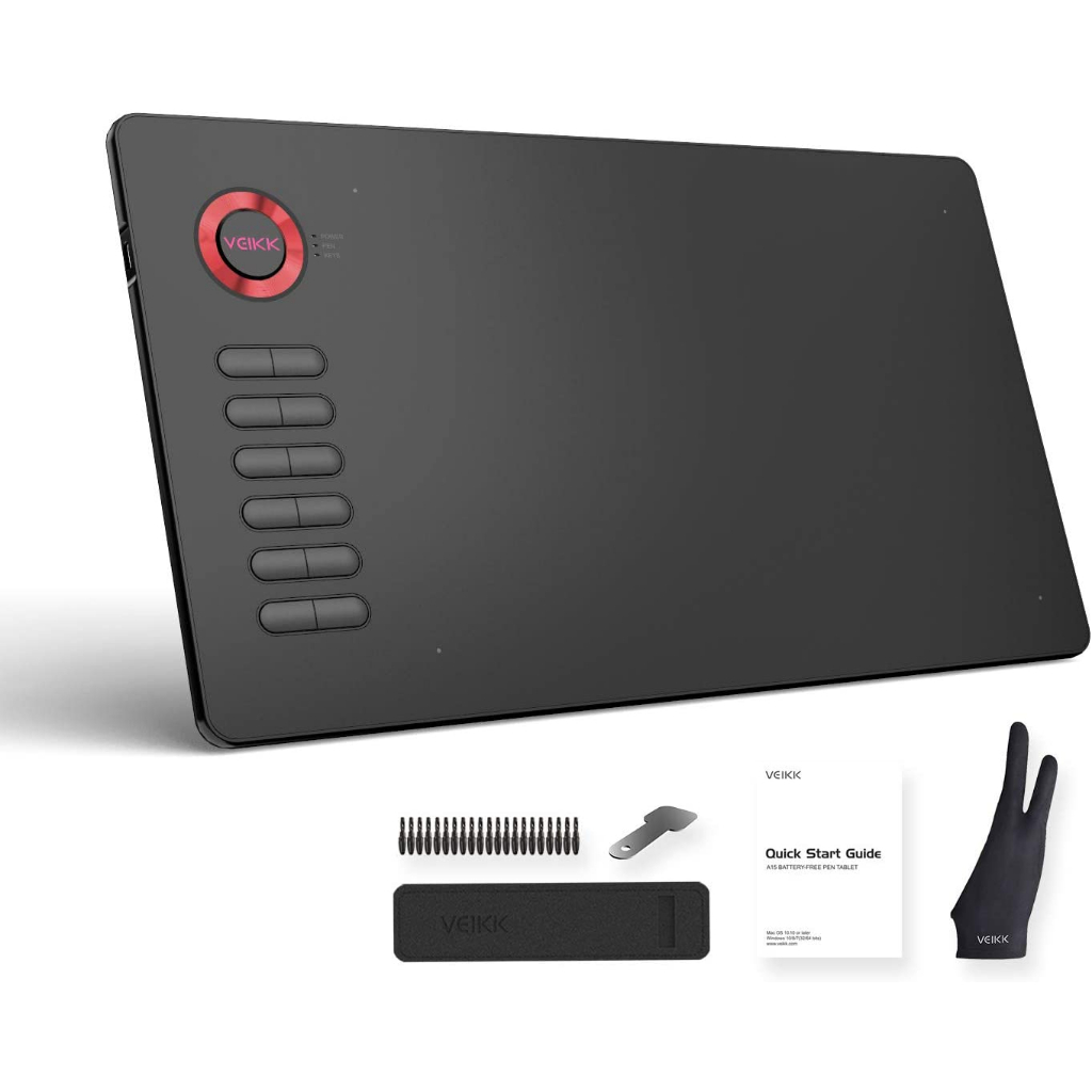 VEIKK A15 Graphics Drawing Tablets 10x6 Inch Drawing Digital Pen ...
