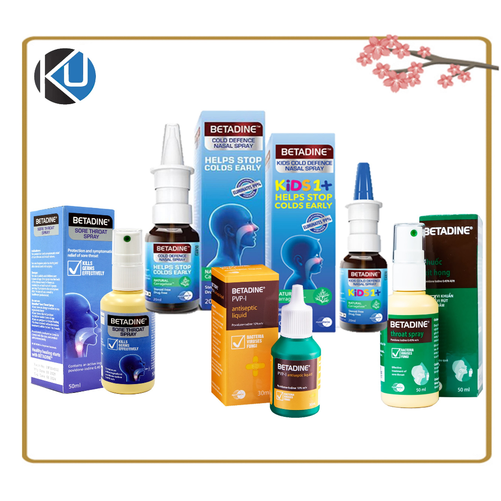 Betadine Cold Defense Nasal Spray - Antiseptic Liquid - Sore Throat ...