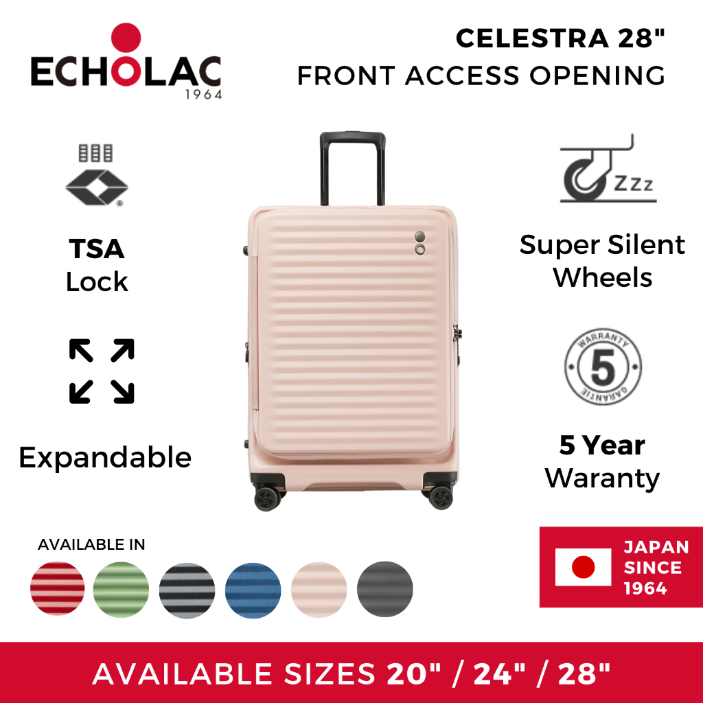 Echolac Celestra 28" Large Luggage Expandable 8 Wheels Spinner | Front ...