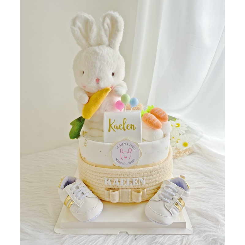Premium Diaper Cake (Bunny) Baby Hamper for Newborn, Full Month Party ...