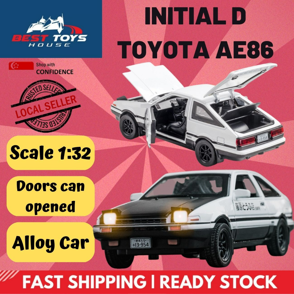BTH - SG Ready Stock 1:32 Initial D Toyota AE86 Alloy Model Car Collection / Children's toys ...