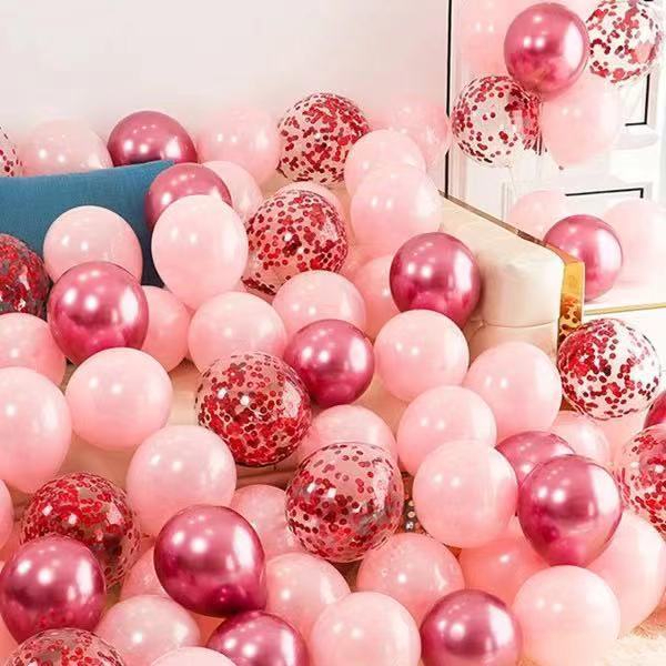[SG SELLER]20pcs/Set 12inch Glossy Metal Pearl Latex Balloons Sequin ...
