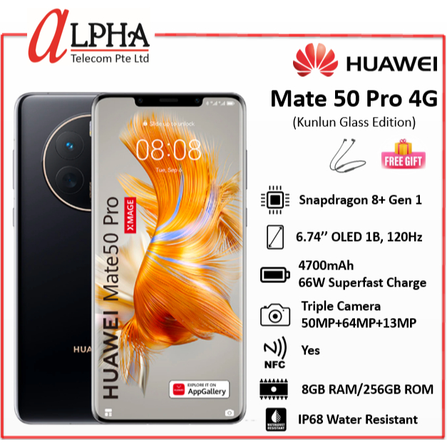 HUAWEI Mate 50 Pro Kunlun Edition | Ultra Aperture XMAGE Camera | 4700 mAh Battery with 66W ...