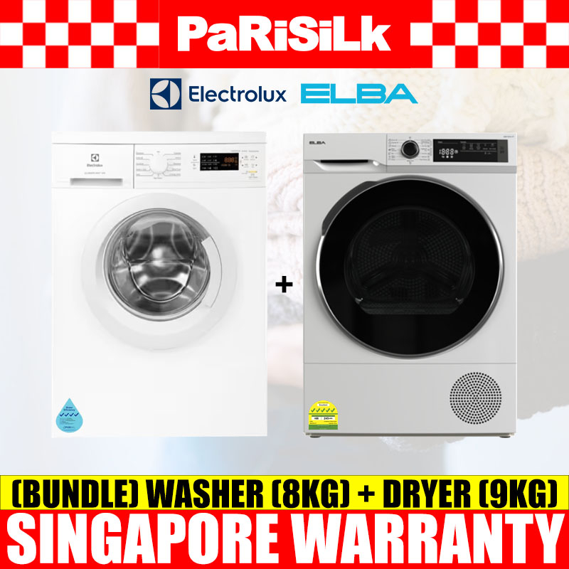 (Bundle) Electrolux EWF8025DGWA Front Load Washing Machine(8kg) + Elba ...