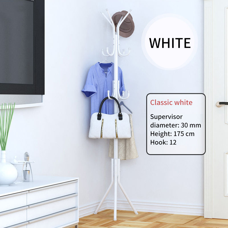 (HOME+) 12 Hooks Clothes Rack Hat and Coat & Garment Hanger Floor ...