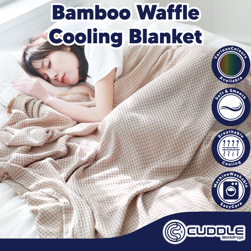 Cuddle™ Bamboo Waffle Cooling Blanket/ Cooling Bamboo Thin Throw Blanket | Shopee Singapore